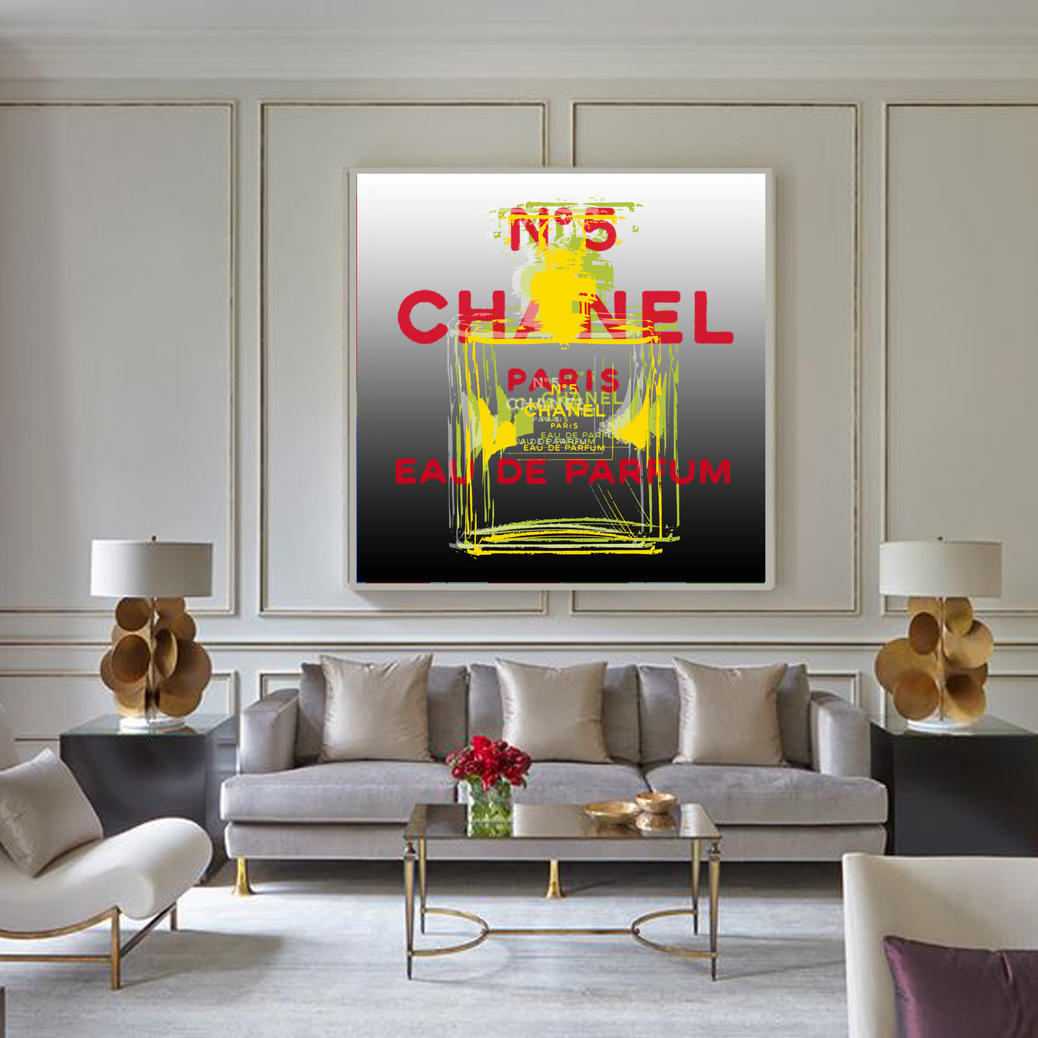 Chanel No. 5 Pop Art Print, 24"x24" Stretched - Contemporary - Prints ...