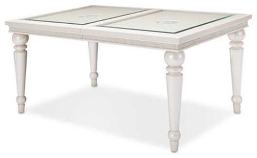 Michael Amini Glimmering Heights Contemporary Wood & Glass Dining Table ...