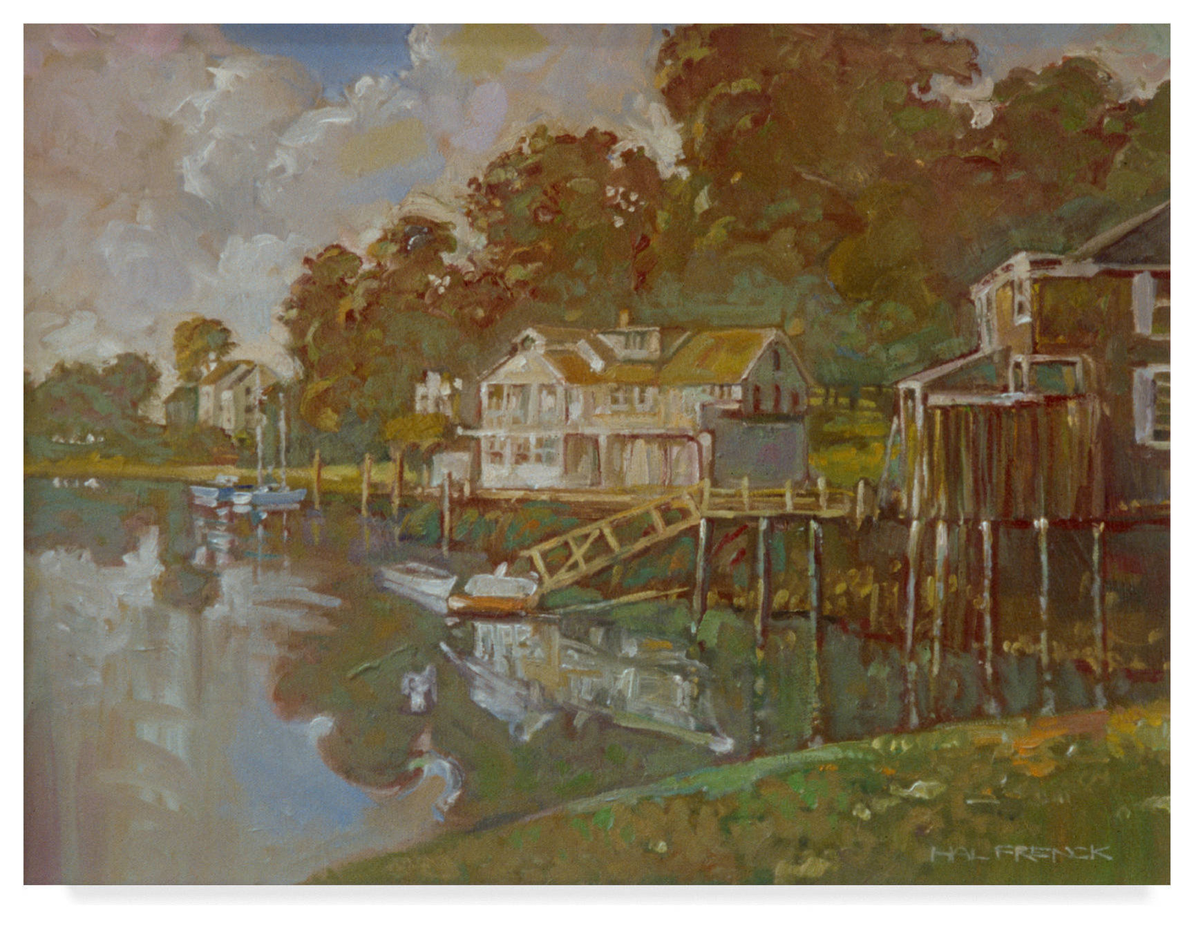 Hal Frenck 'South Port Harbor' Canvas Art, 19"x14" - Rustic - Prints ...