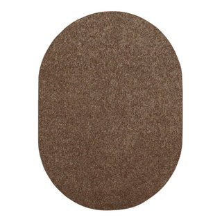 Furnish My Place Brown Solid Color Rug Made In Usa, 3' x 40' Oval ...