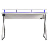 Contemporary Gaming Desk with RGB Lights and Dual USB Charging Ports ...