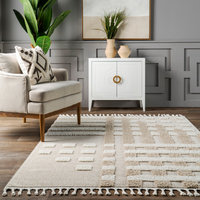 nuLOOM Cordelia Fragmented Stripes Tasseled Area Rug, 6'7"x9 ...