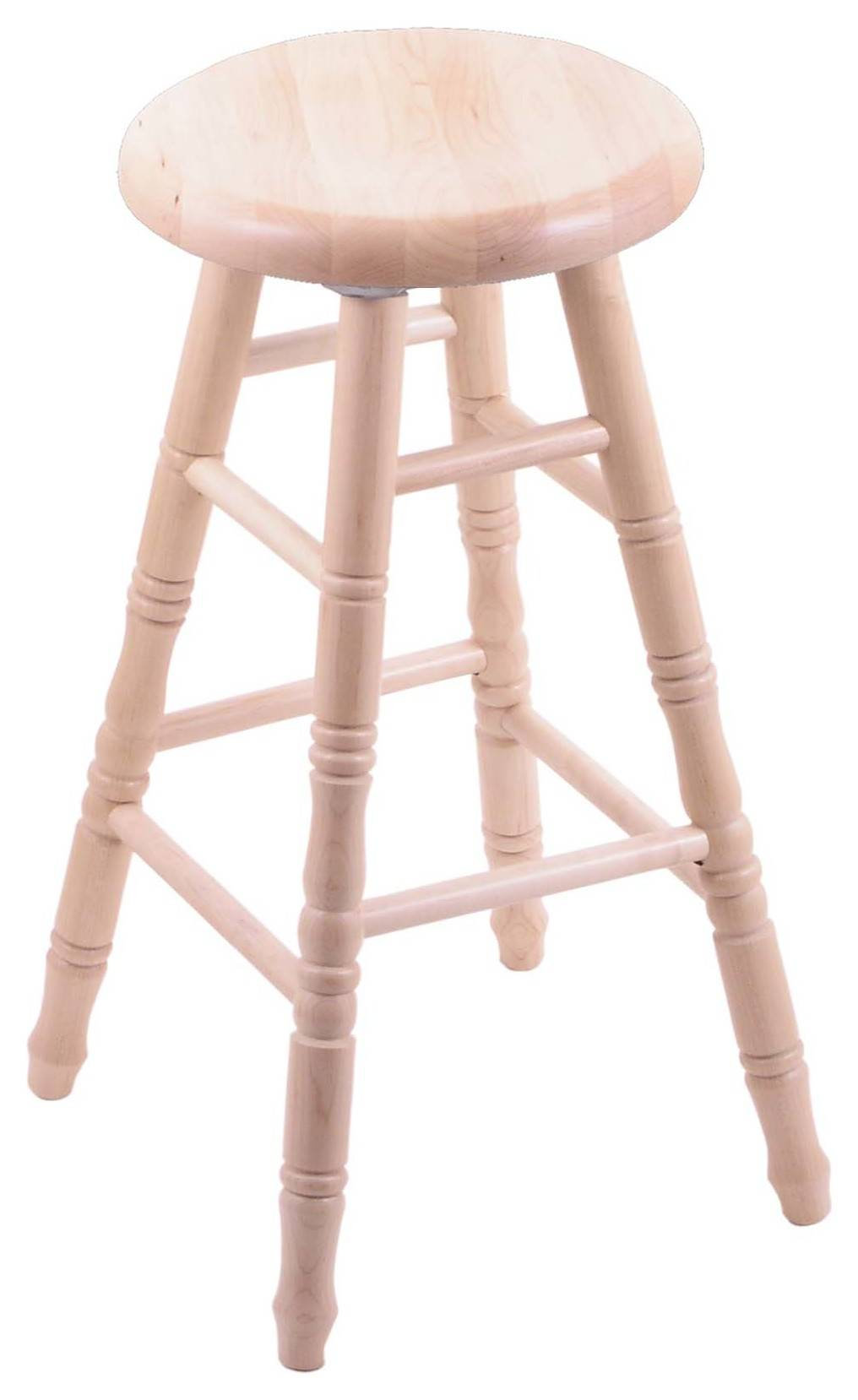 Holland Bar Stool, Maple Saddle Dish Bar Stool, Turned Legs, Bar Height ...