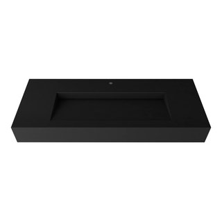 CastelloUSA Pyramid Solid Surface Wall Mounted Ramp Basin Sink, 48 ...
