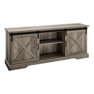 Bellevue WEIF20010 Farmhouse 70" Sliding Barn Door TV Cabinet ...