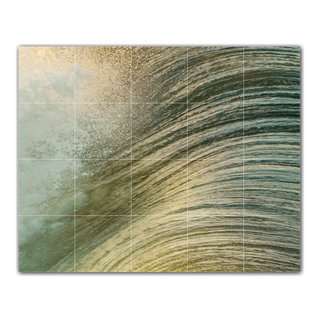 Waves Ceramic Tile Wall Mural HZ501160, 60" Wide x 48" High - Beach ...