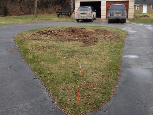 Small circle drive landscaping