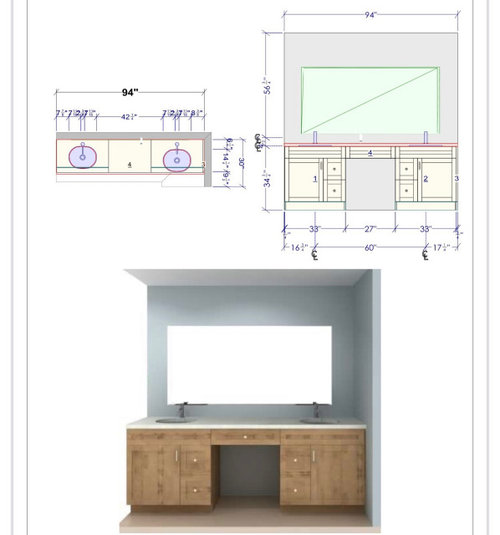 Vanity placement with one wall and bedroom entryway