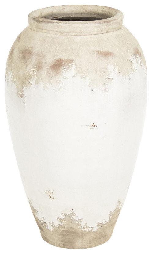 Large Distressed Vase, Distressed White, 18x31" - Farmhouse - Vases ...