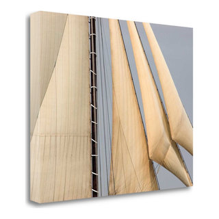 23" White Lateen Sails With Mast Giclee Wrap Canvas Wall Art - Beach ...