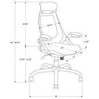 23.75" X 28" X 93.75" Black Foam Metal Nylon Multi Position Office ...