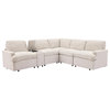 Modern L-Shaped Sofa, Recliner Design With Storage Box & Cup Holders ...