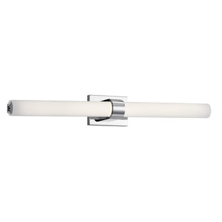 Izza LED 35 inch Chrome And Etched Opal Glass Linear Bath Wall Light - Transitional - Bathroom ...