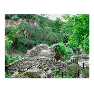 Audrey 'Japanese Garden Bridge' Canvas Art, 24"x32" - Asian - Prints ...