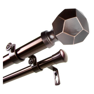 Theobald 1" Double Curtain Rod, 48-84" - Transitional - Curtain Rods ...