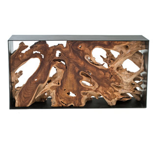 Modern Root Console Table, 66"l X 12"d X 32"h - Rustic - Console Tables - by Woodland Creek ...