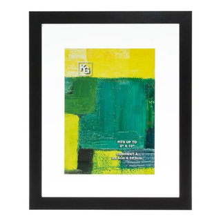 Pemberly Row Modern Float Frame in Black Engineered Wood - Transitional ...