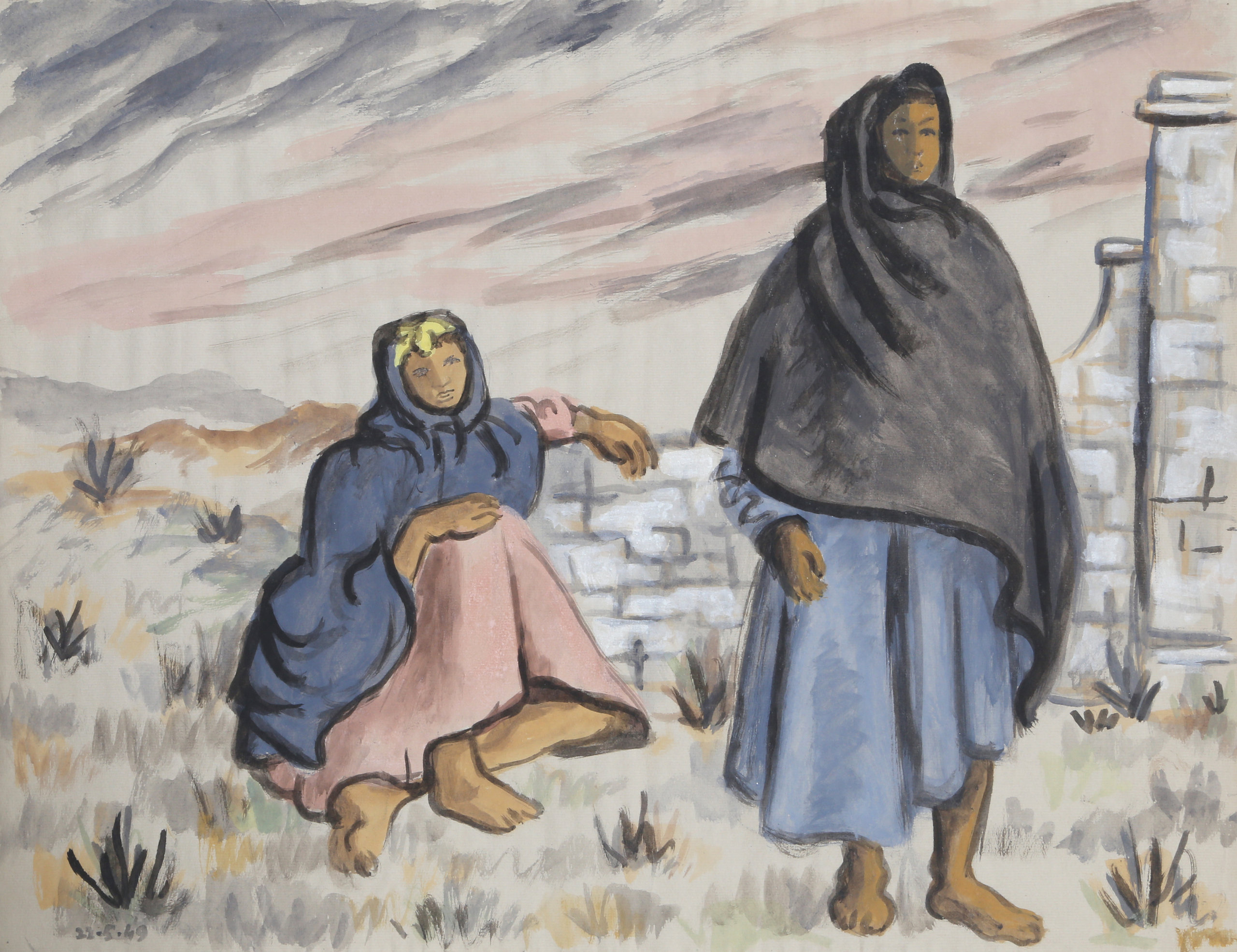 Bedouin Women, Laurent Marcel Salinas, 15x21 - Contemporary - Paintings ...