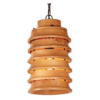 Oak Wood Stacked Pendant Large - Rustic - Pendant Lighting - by BoBo ...