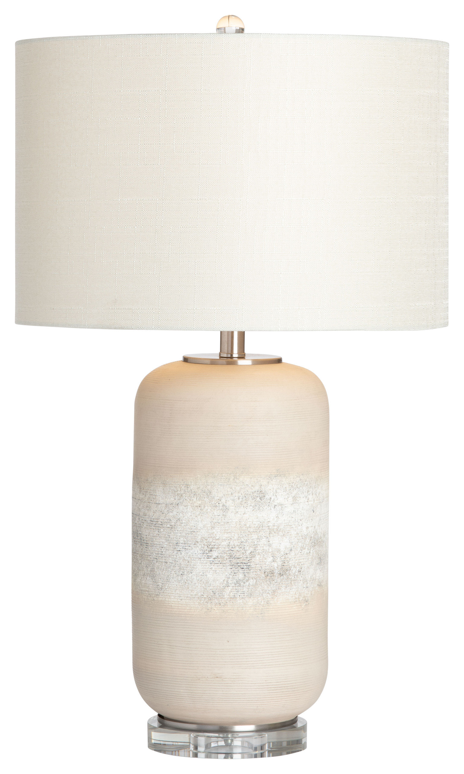 28.75"H Beige Ceramic Table Lamps With Cream Drum Shade - Transitional ...