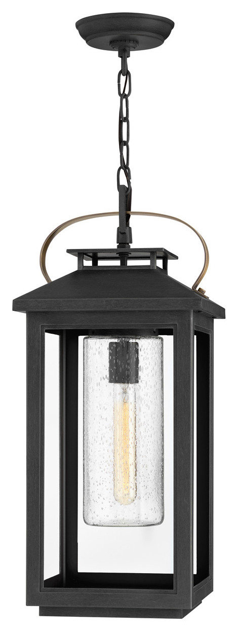 Atwater LED Hanging Lantern in Black - Transitional - Outdoor Hanging ...