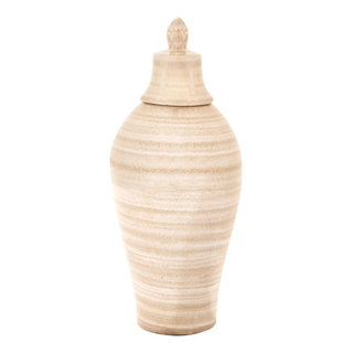 Howard Elliott Striped Jar With Pearlized Glaze, Neutral, Large ...