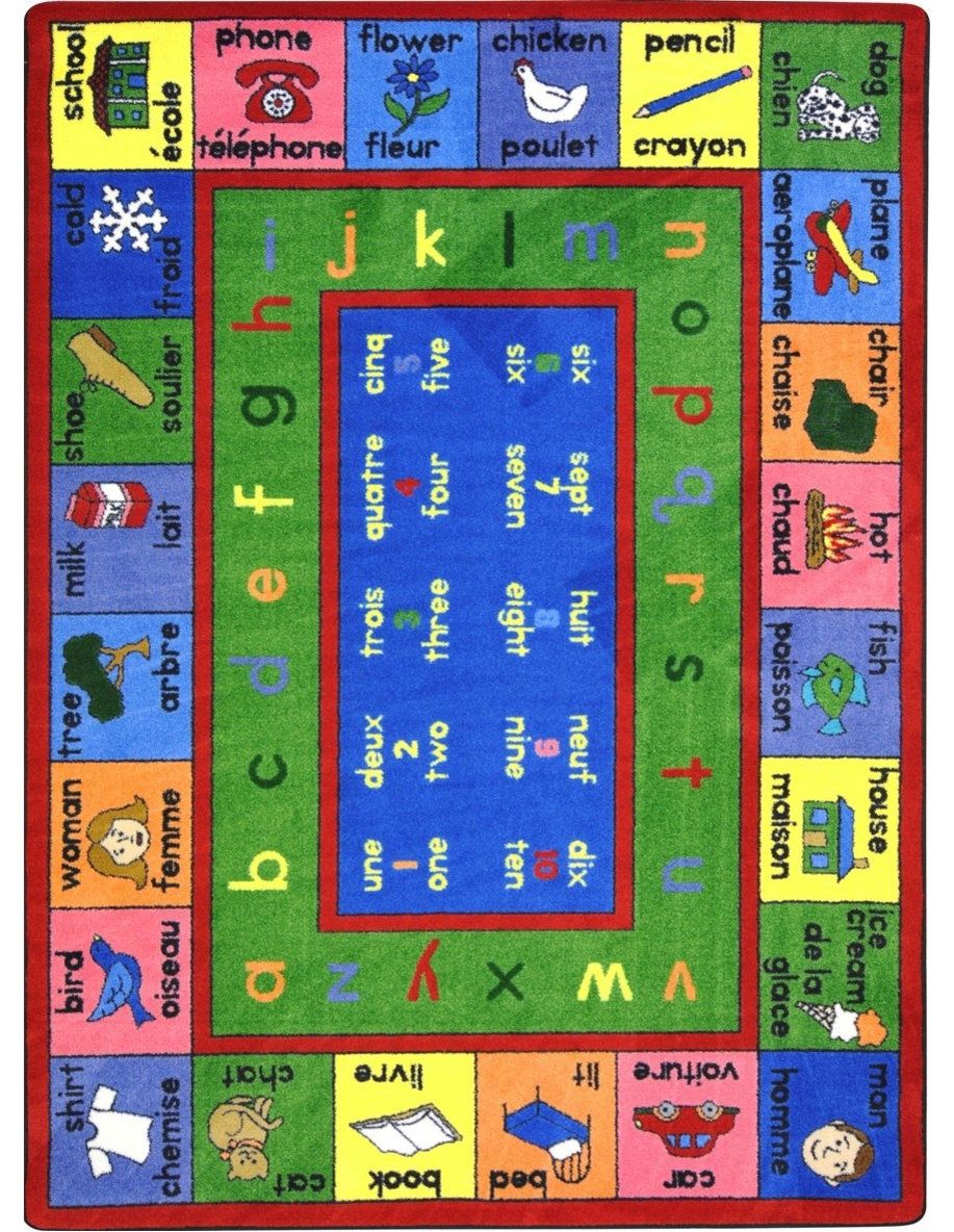 Kid Essentials Rug, LenguaLink, French, 5'4"x7'8", 7'8"x10'9 ...