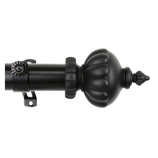 Imperial 1.5" Custom Cut Length Drapery Rod, 4', Black, 16 ...