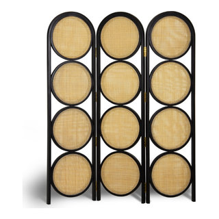 Orb Solid Wood Cane Screen - Tropical - Screens And Room Dividers - by ...
