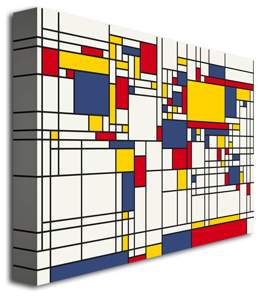 'Mondrian World Map' Canvas Art by Michael Tompsett, 30" x 47 ...