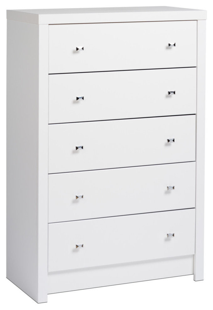 Prepac Calla 5-Drawer Chest in White Laminate - Contemporary - Dressers - by Homesquare | Houzz