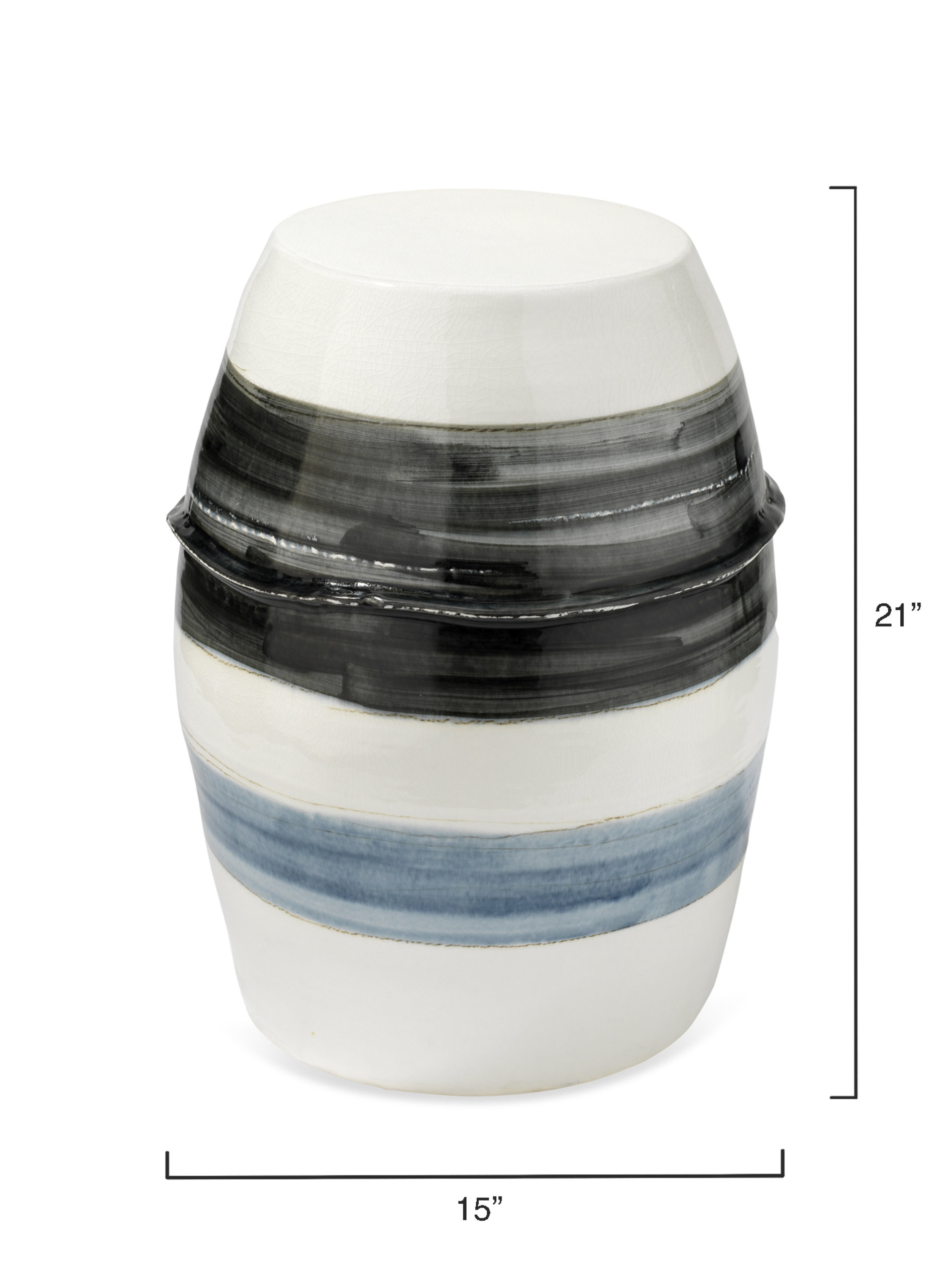 Horizon Striped Ceramic Side Table - Beach Style - Side Tables And End Tables - by Jamie Young ...