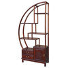 Chinese Brown Half-Round Shape Display Curio Cabinet Room Divider ...