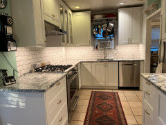 White subway tile backsplash for Ikea Enkoping kitchen cabinets?