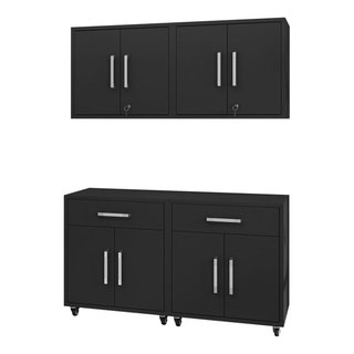 Eiffel 4-Piece Garage Storage Set in Matte Black - Transitional ...