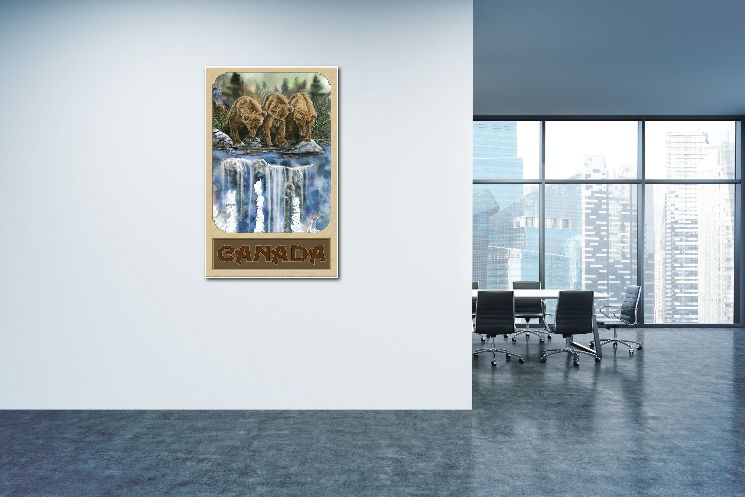 by Artist Dave Bartholet Canada Grizzly Bears Art Print, 30"x45 ...