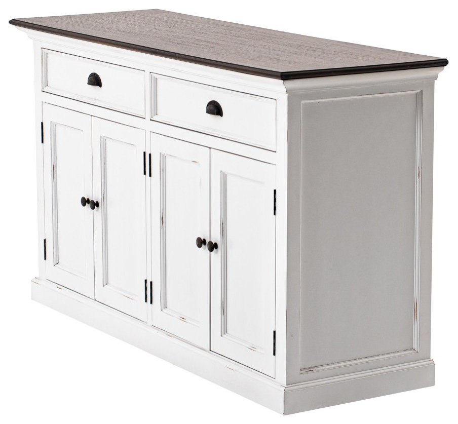 Modern Farmhouse Brown and White Buffet Server - French Country ...