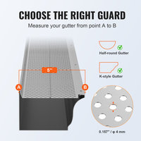 VEVOR Gutter Guard 5" Wide 208' Length Cover Mesh Leaf Debris ...