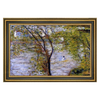 Georges Seurat Une Perissoire Framed Premium Canvas Print, 18"x27 ...