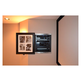 Westfield, IN - Custom Equipment Rack behind Family Photo - Traditional ...