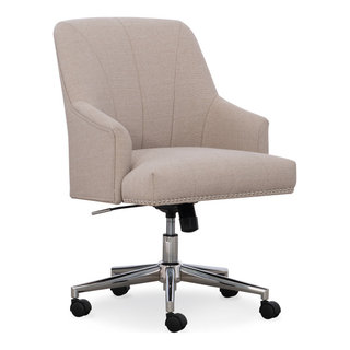 Sawyer Off White Task Chair, Linen - Transitional - Office Chairs - by ...