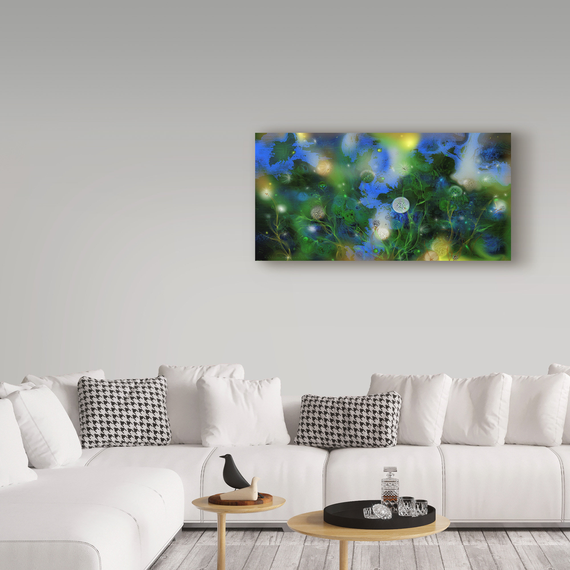 "Night Flowers" by RUNA, Canvas Art, 19"x10" - Contemporary - Prints ...