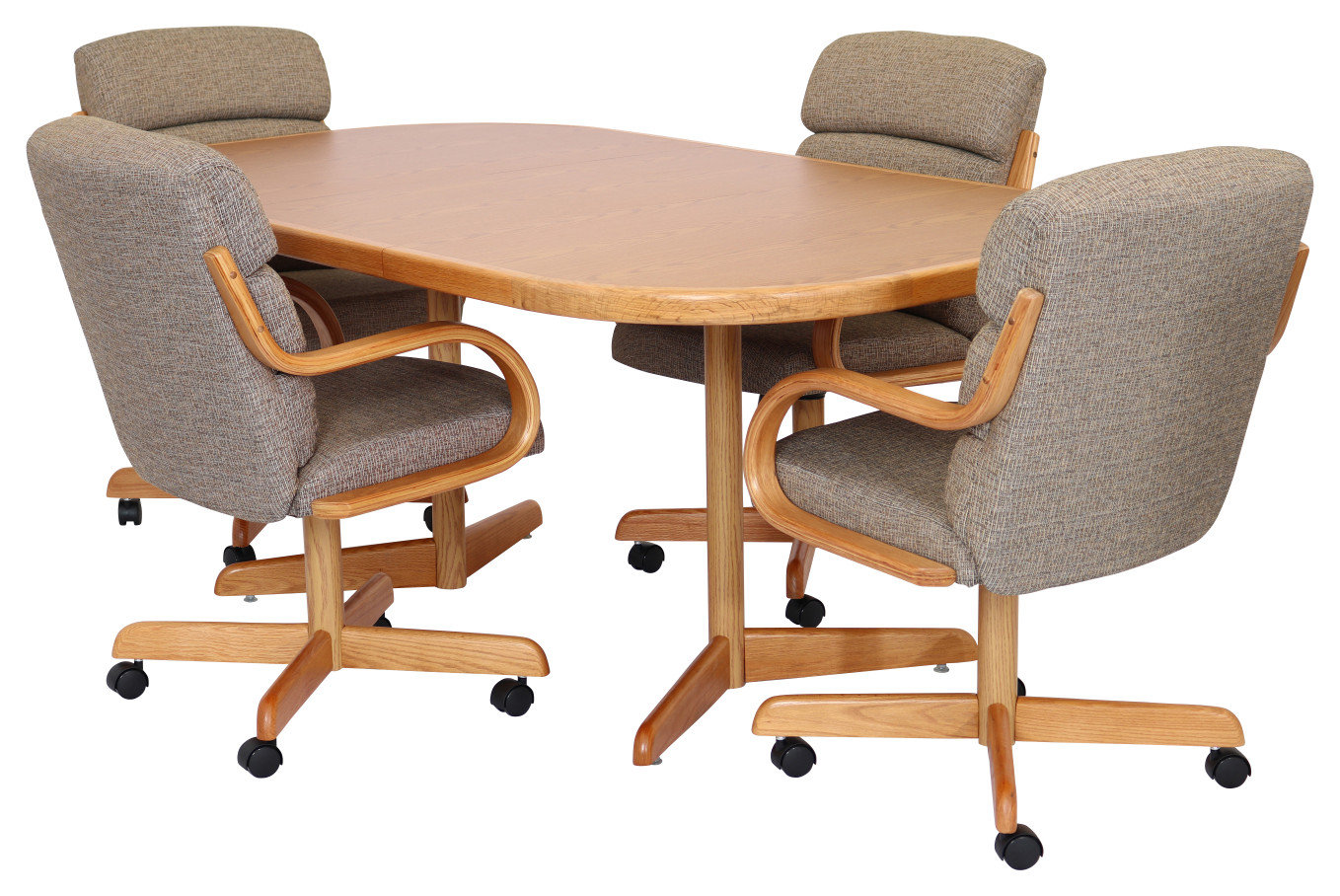 5-Piece 42x[54/72] Caster Dining Set Laminate Table Top & Pewter Caster ...