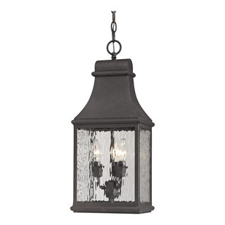 Chad 3 Light Outdoor Pendant or Chandeller, Charcoal - Transitional ...