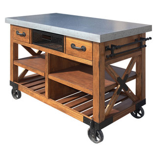 Kailey Kitchen Cart - Industrial - Kitchen Islands And Kitchen Carts ...
