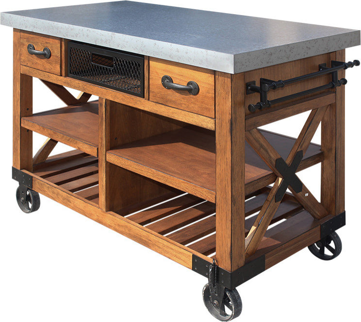 Kailey Kitchen Cart - Industrial - Kitchen Islands And Kitchen Carts ...