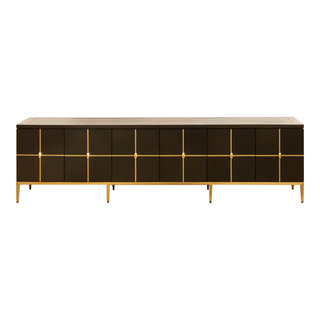 Kingsly 79" Contemporary Glam TV Stand Cabinet, Espresso Black ...