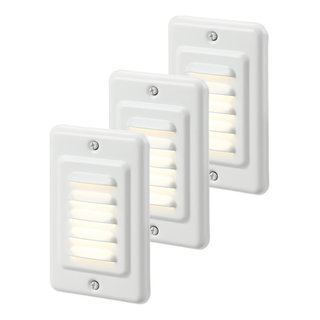 3 Pack LED Step Light Indoor, 120V Staircase lights, Metal Faceplate ...