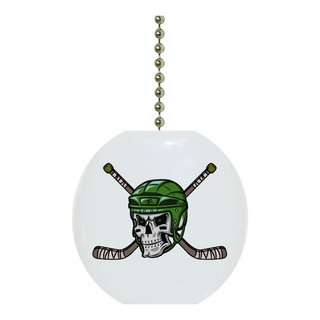 Green Hockey Skull Ceiling Fan Pull - Traditional - Ceiling Fan ...