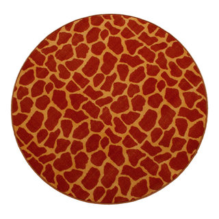 Giraffe On Stilts Area Rug for Dining Room, Made In USA, 3' Round ...